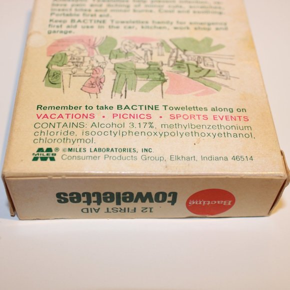Bactine | Other | Vintage Bactine Towelette Box Wvintage Contents ...